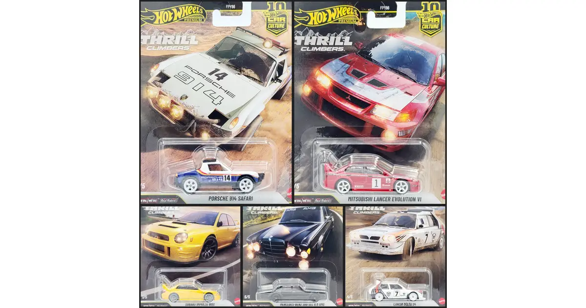 LToys | MATTEL Hot Wheels - 1/64 Thrill Climbers mix box of 5 + Blister